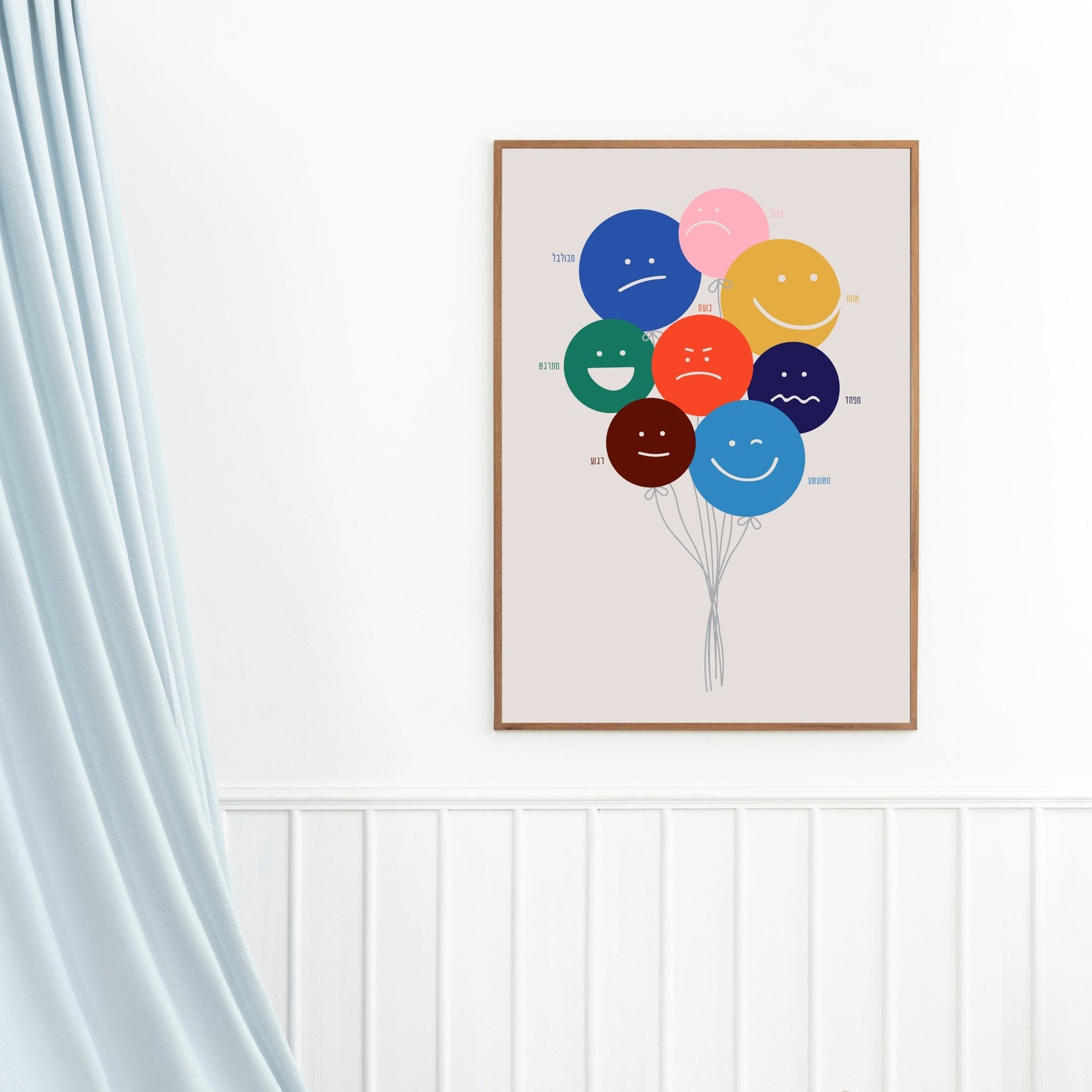 תמונה לחדר ילדים - פוסטר טבלת הרגשות שלי - ShapeMixer